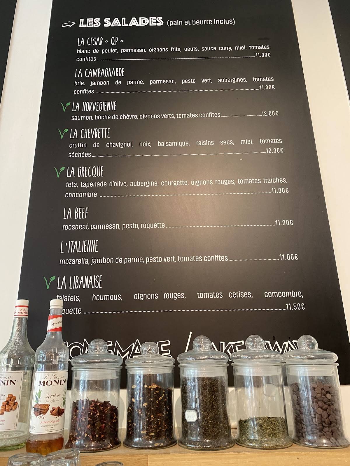 Menu au Quel Pain restaurant, Bruxelles