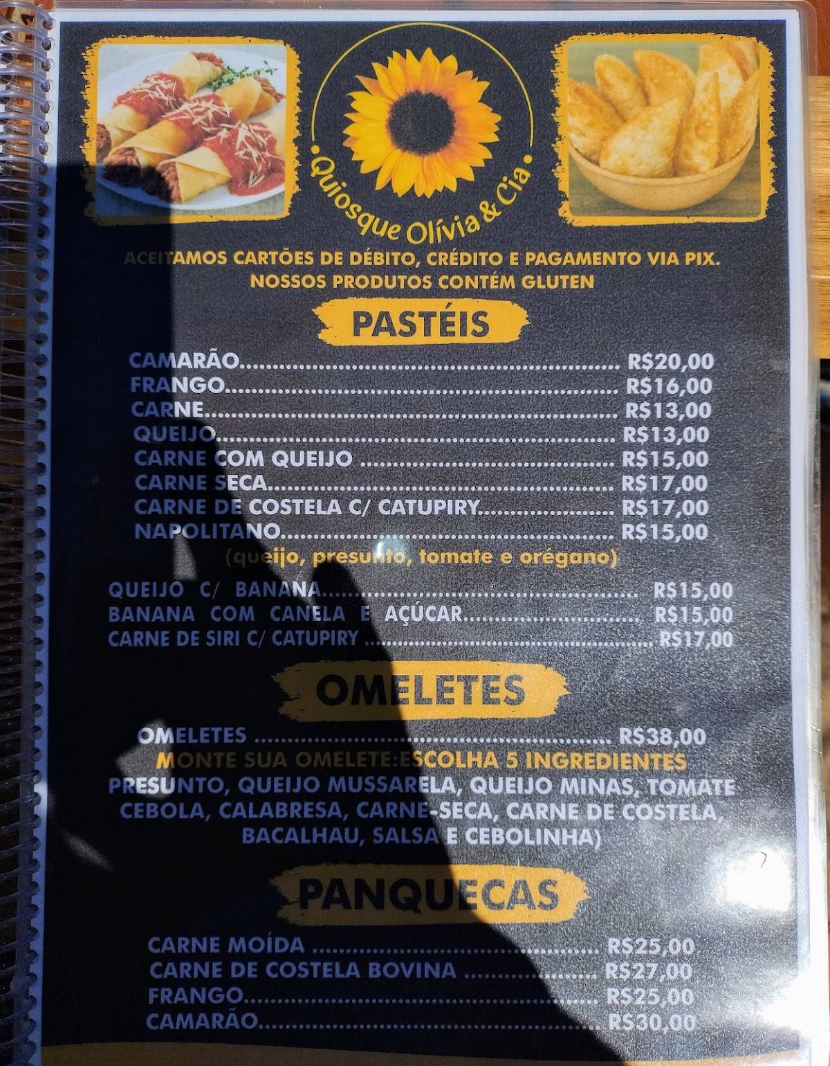 Menu at Quiosque OLIVIA & CIA restaurant, Rio de Janeiro