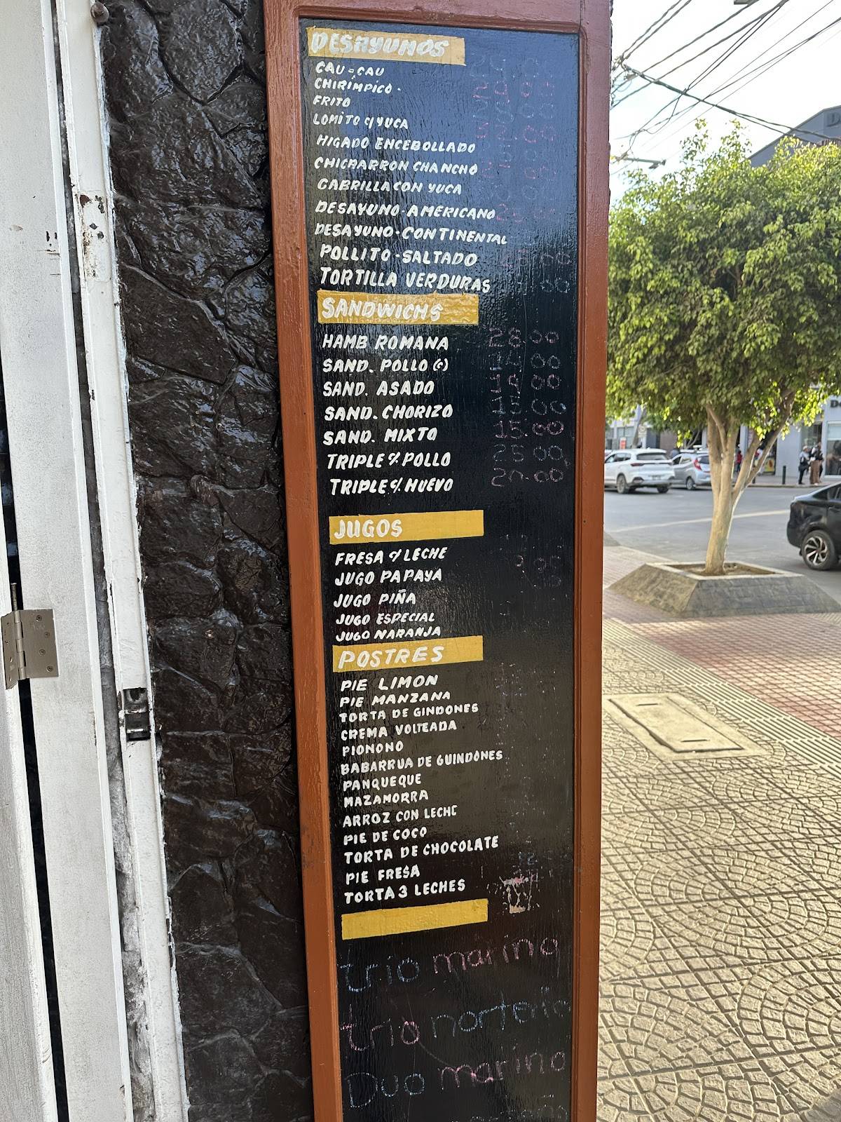 Carta del restaurante R Balta 512, Chiclayo