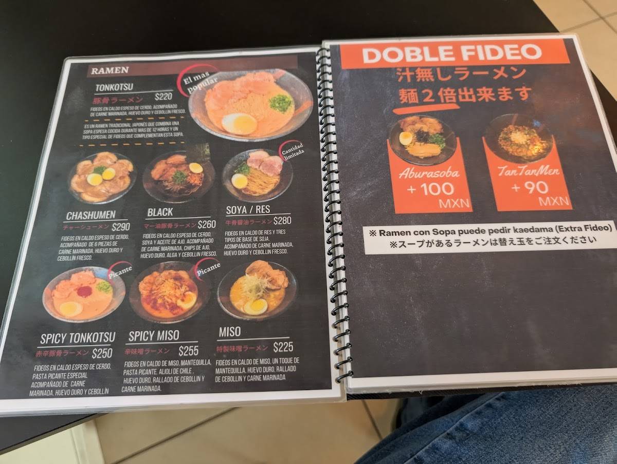 Menu at RAMEN PANZON restaurant, Leon