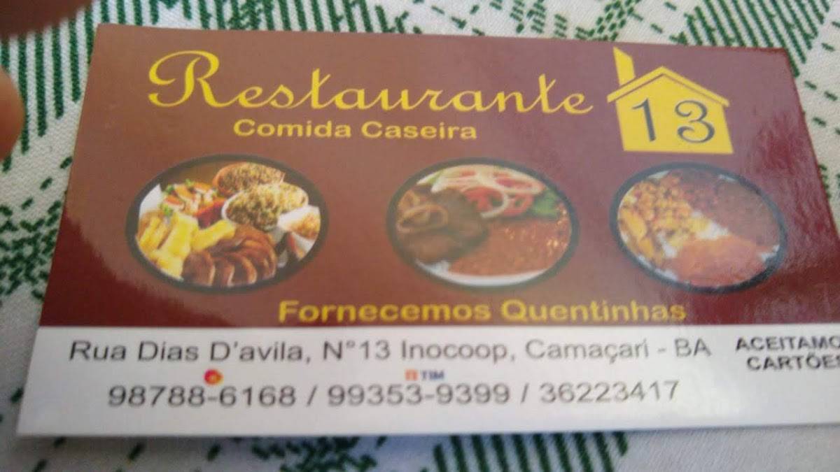 Menu em RESTAURANTE CASA 13, Camaçari