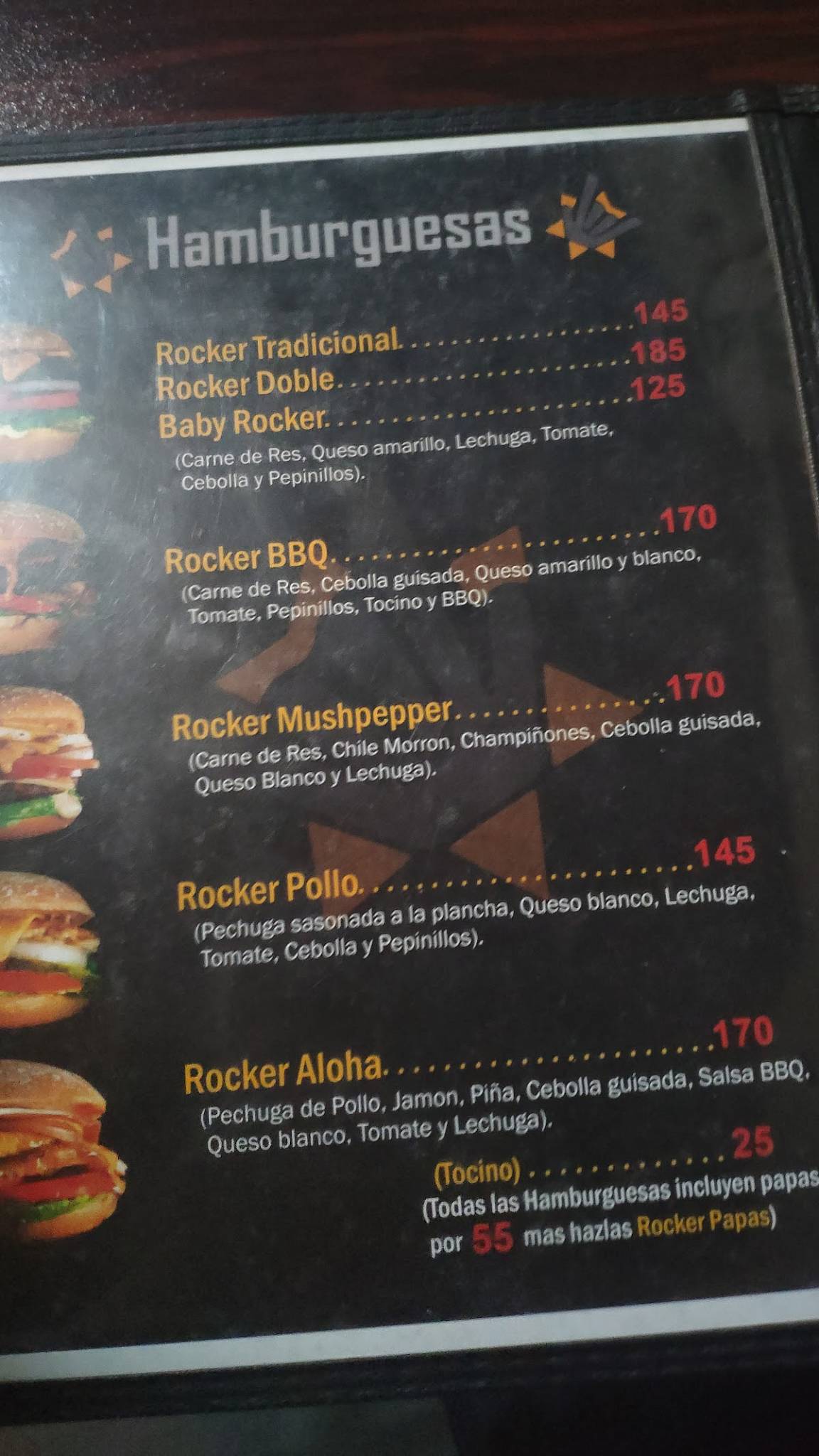 Menu at ROCKER hamburguesas restaurant, Tecate, Pdte. Adolfo de La ...