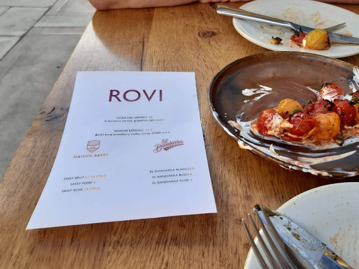 Menu at ROVI restaurant, London