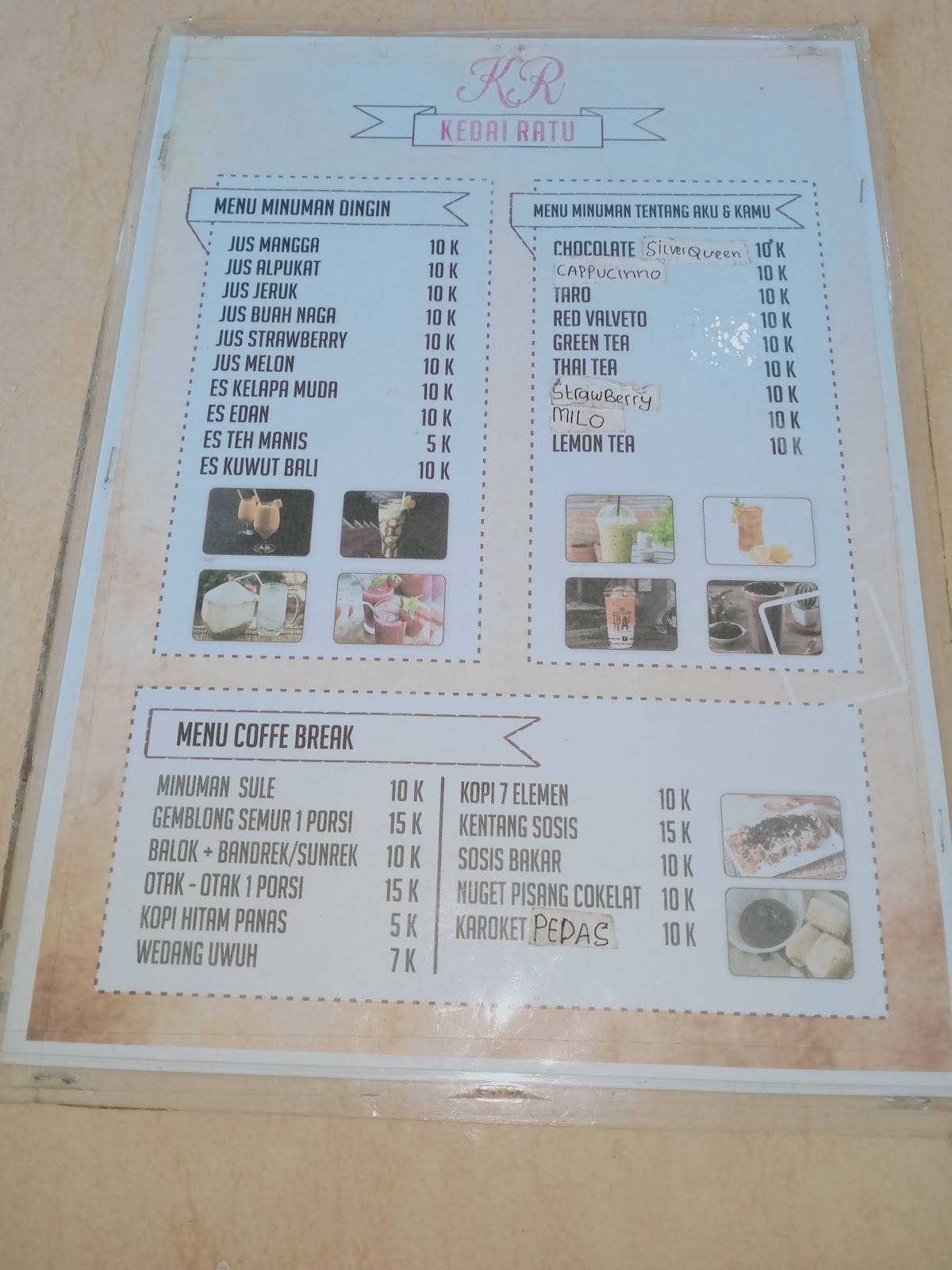 Menu at RUMAH MAKAN RATU restaurant, Carita