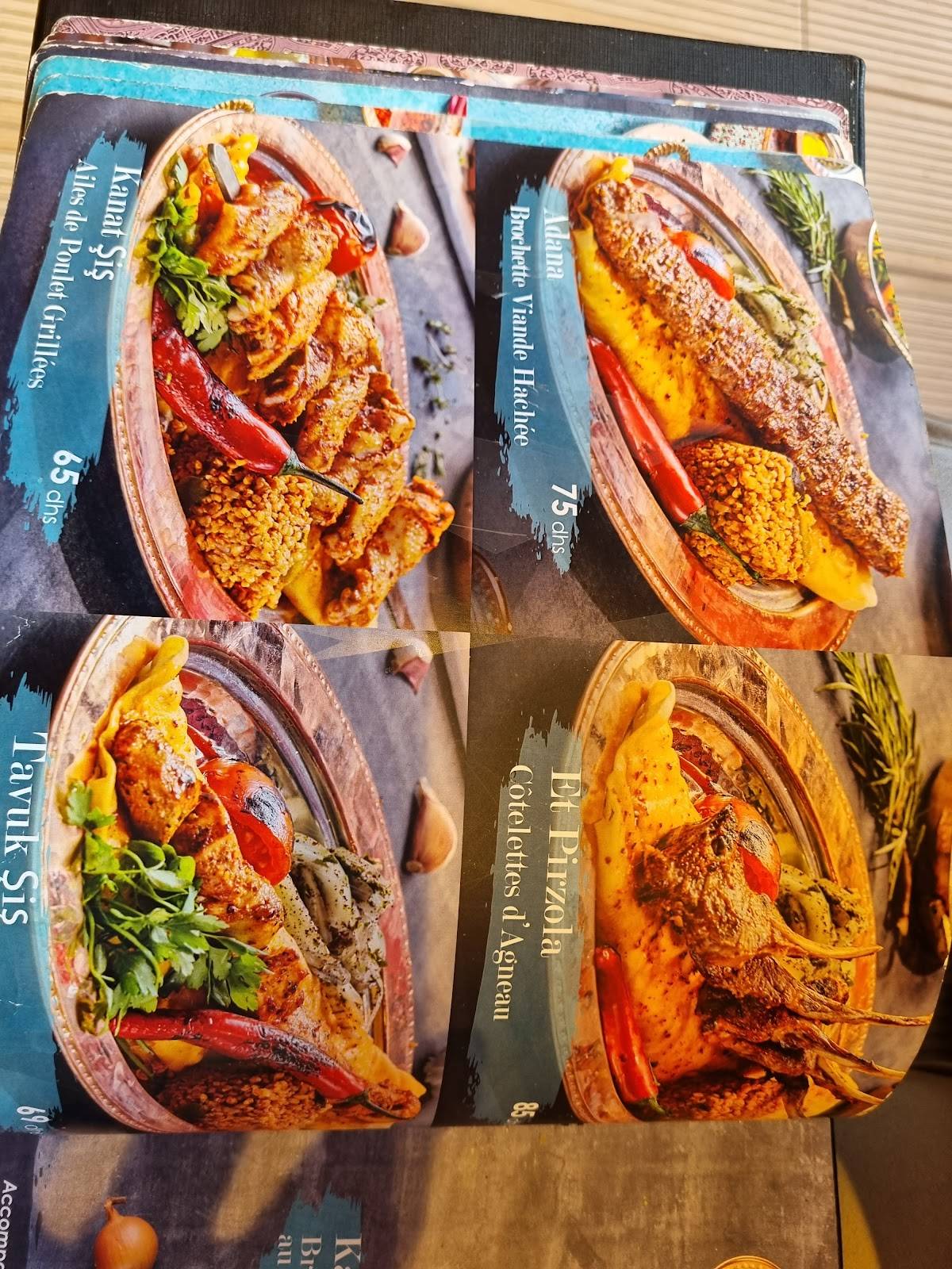 Menu au Beyti Istanbul restaurant, Rabat, Av. Annakhil