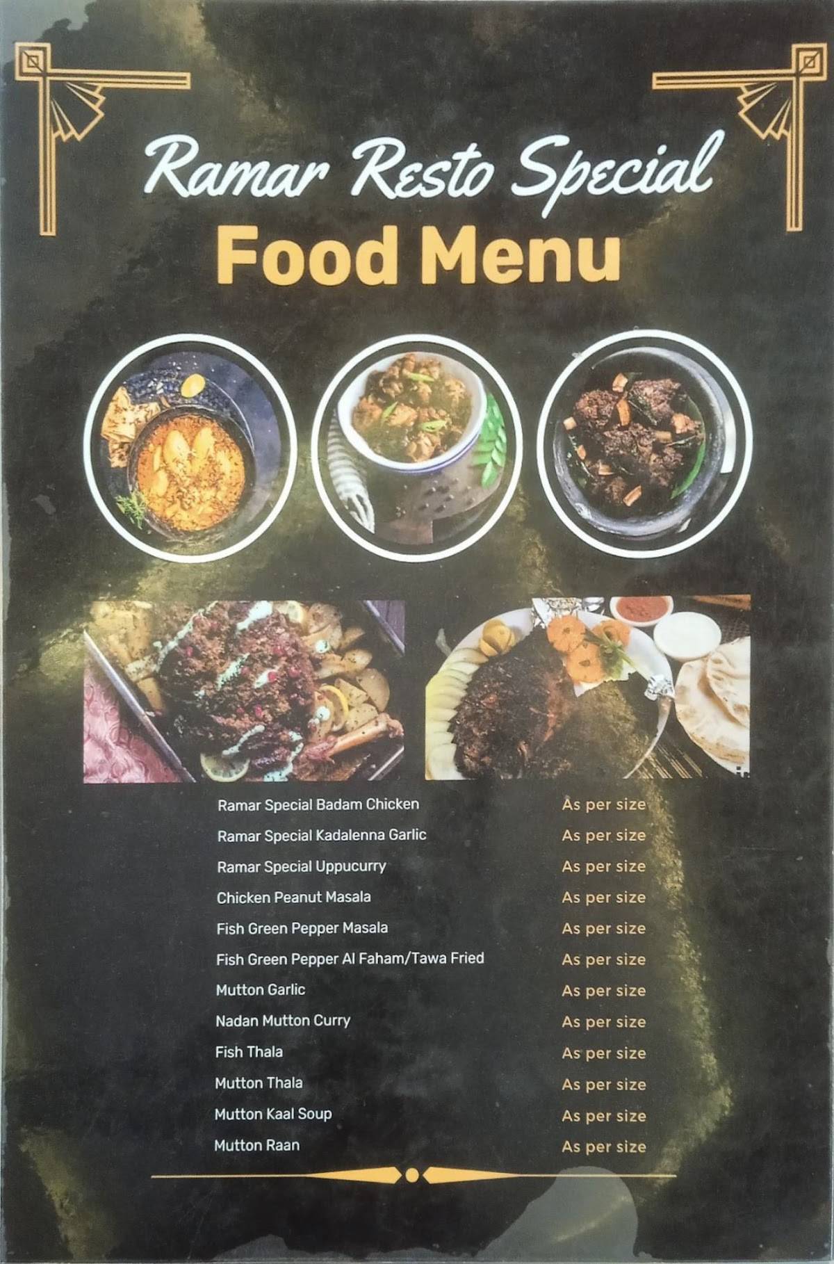 Menu at Ramar Resto, Coimbatore