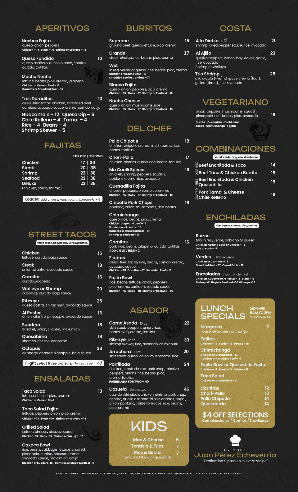 Menu at Ma Cualli pub & bar, Rapid City