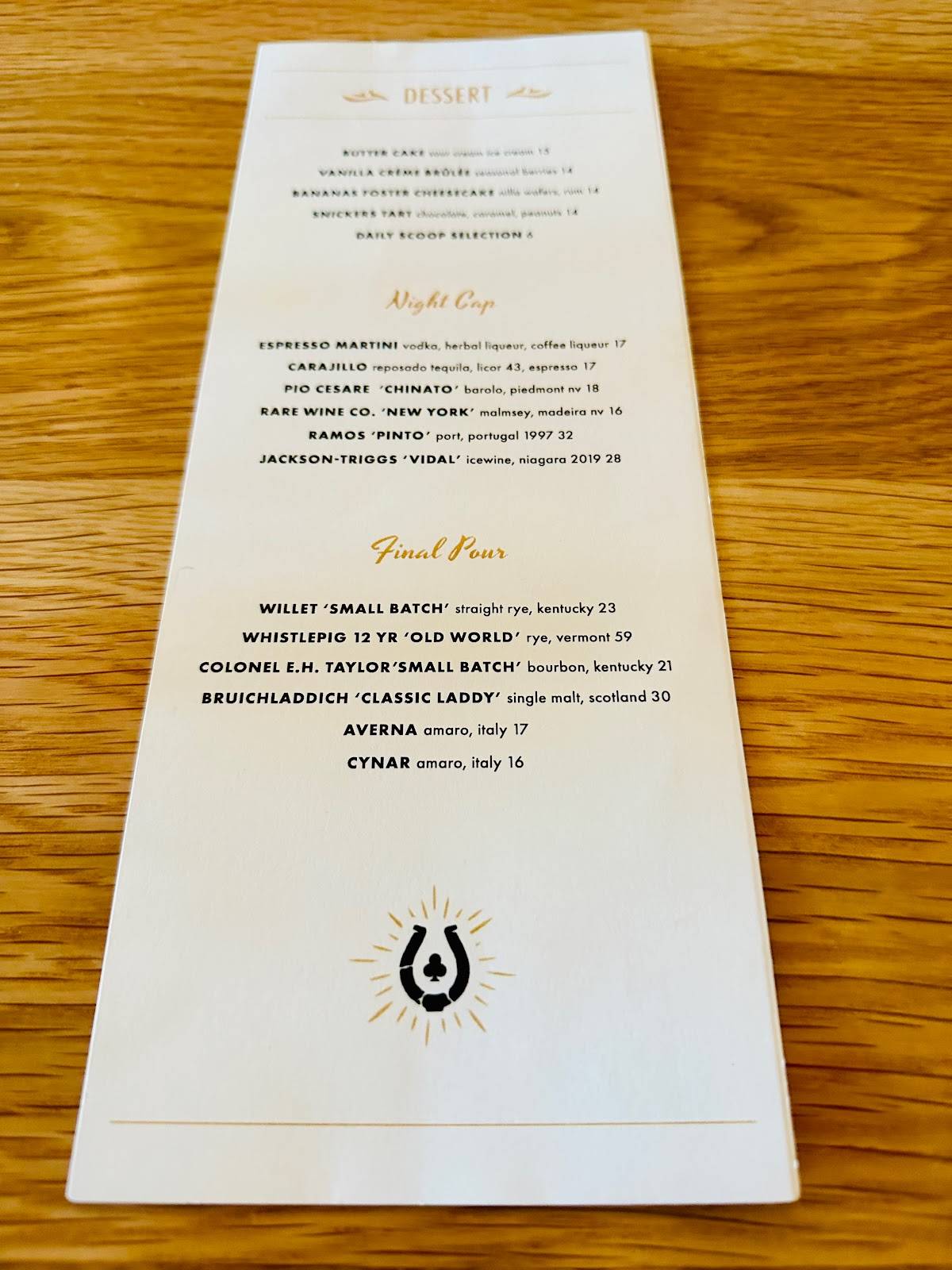 Menu at Rare Society steakhouse, Mill Creek