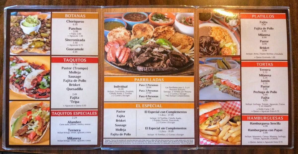 Menu at Taquitos Ravi Restaurant Shiloh, Laredo, 414 Shiloh Dr UNIT 2