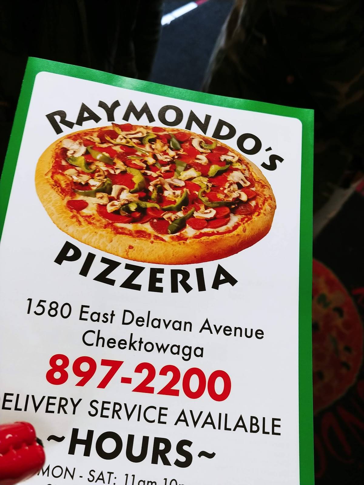 Menu at Raymondo's Pizzeria, Buffalo