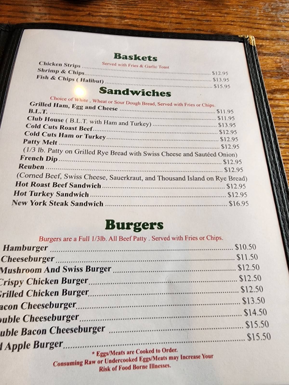 Menu at Red Apple Restaurant, Boring