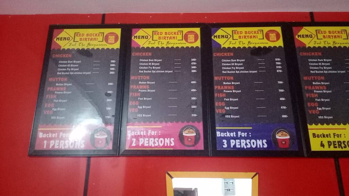 Menu at Red Bucket Biryani, Mahbubnagar
