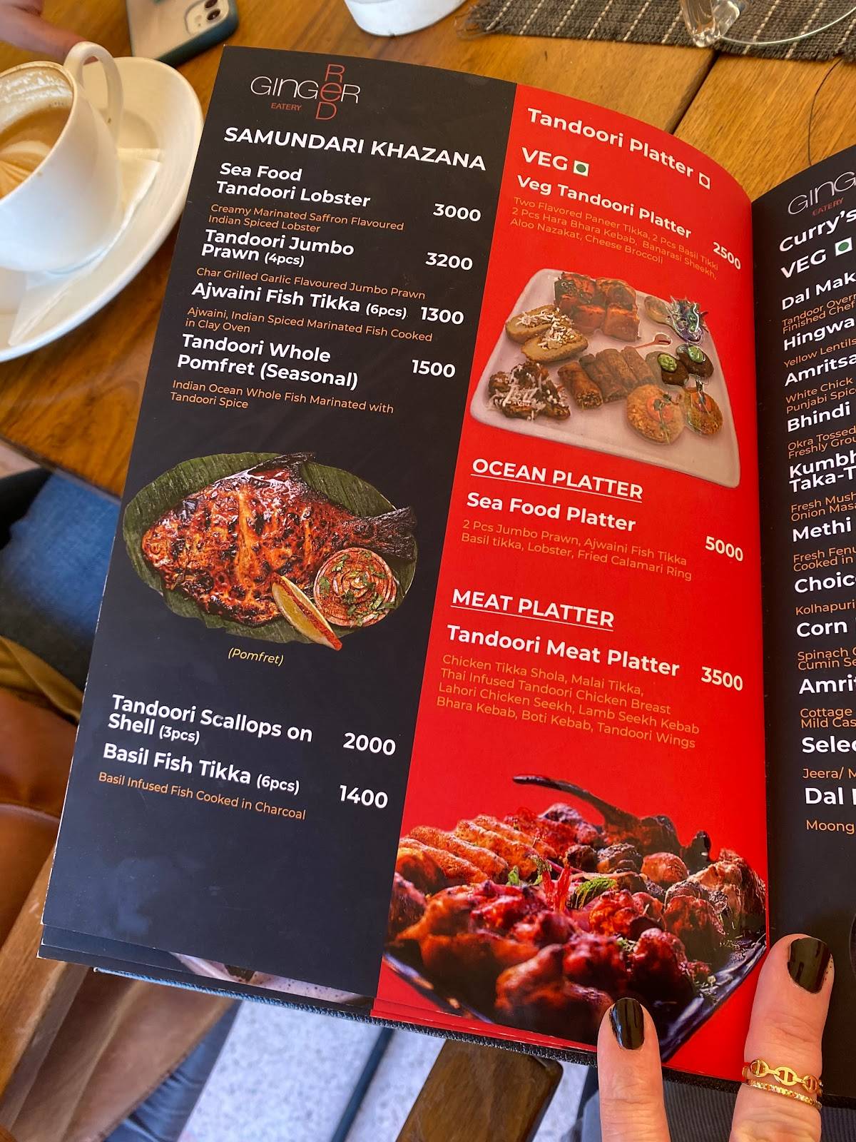 Menu at Red Ginger restaurant, Nairobi
