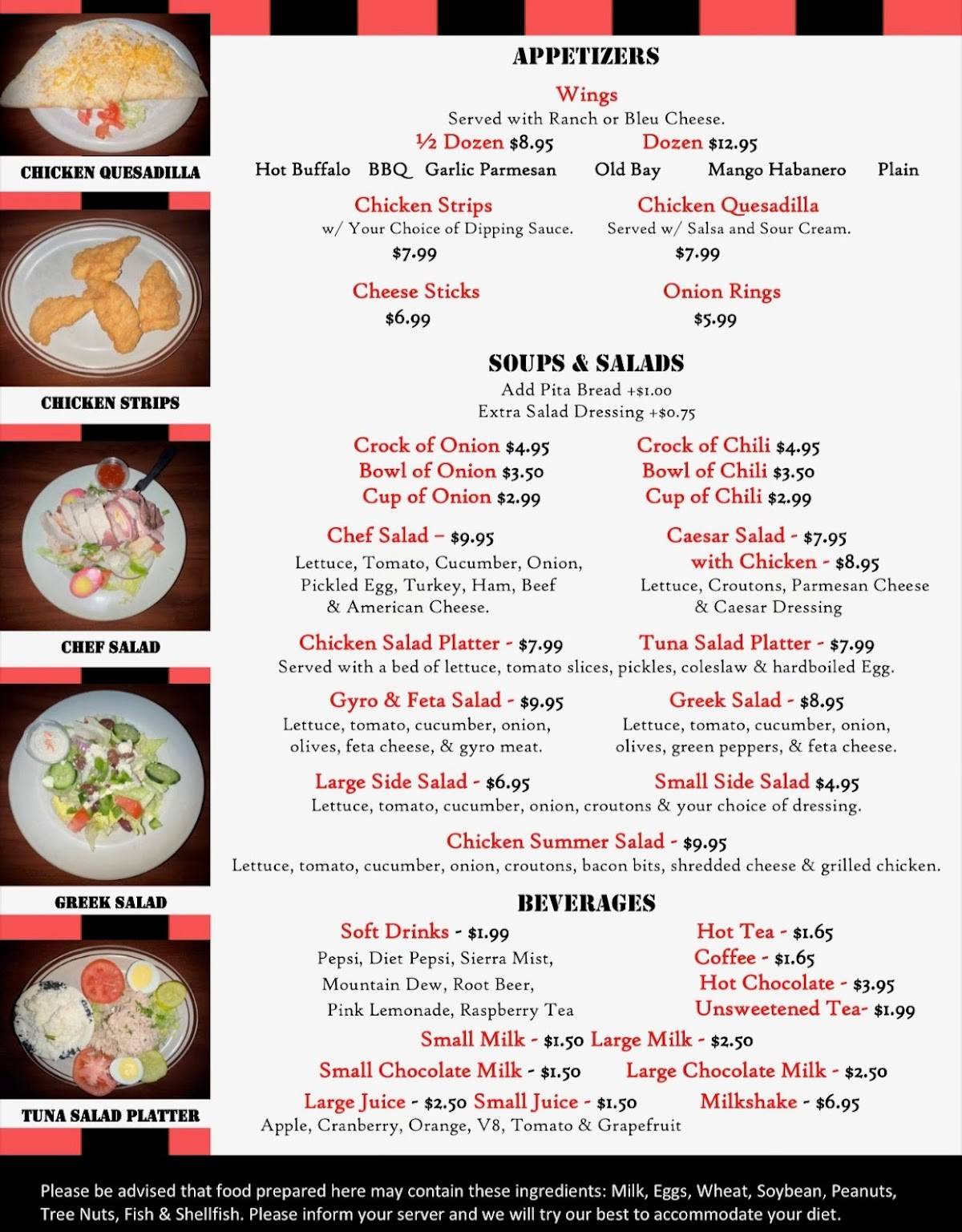 Menu at Red Lion Corner Café restaurant, Red Lion