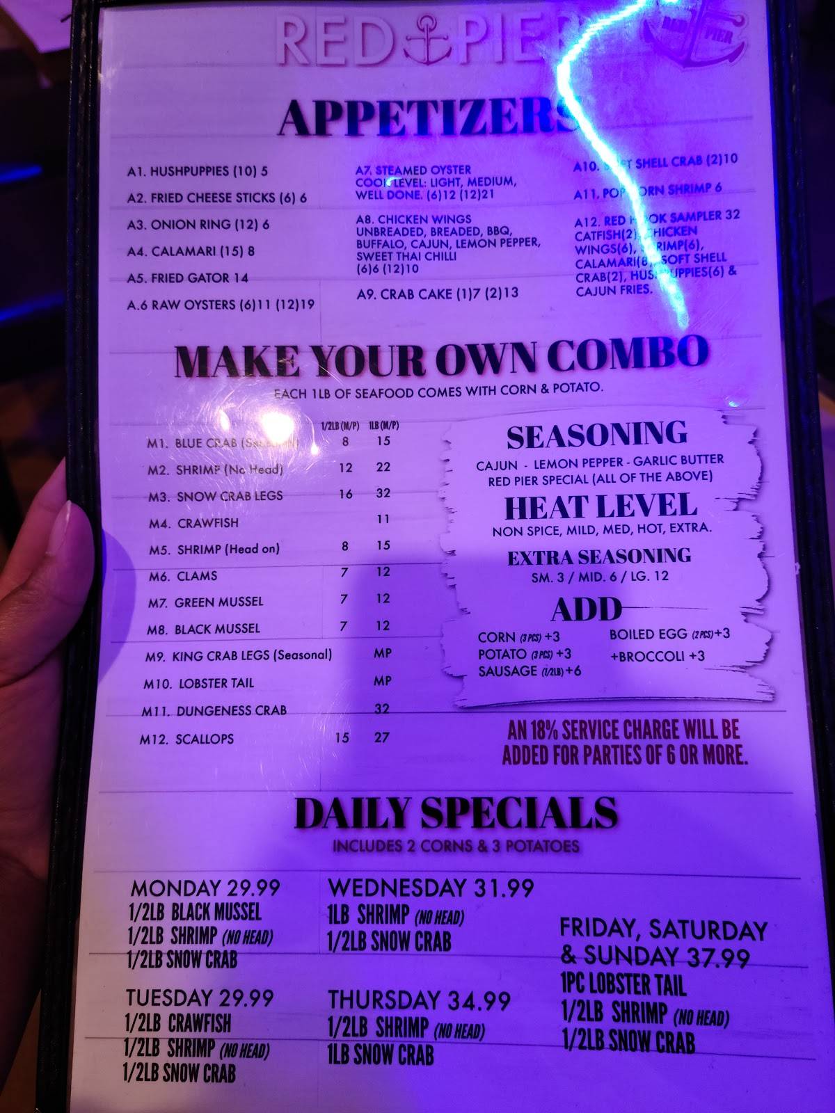 Menu at Red Pier Cajun Seafood & Bar - Church Rd / Pepper Chase, Southaven