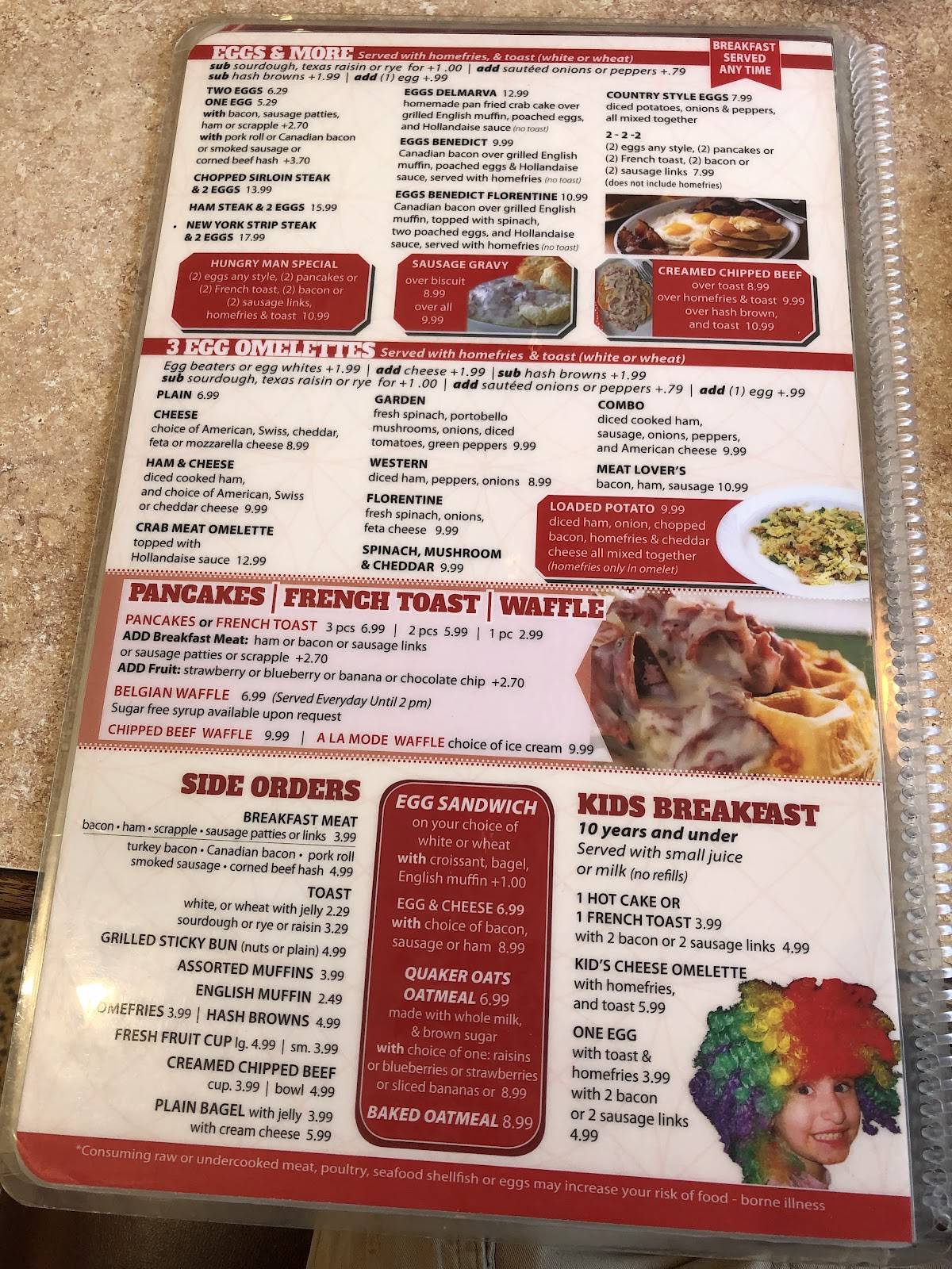 Menu at Red Plate Diner restaurant, Wernersville