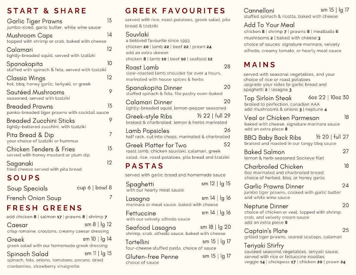 Menu at Red Rose Restaurant, Surrey, King George Blvd