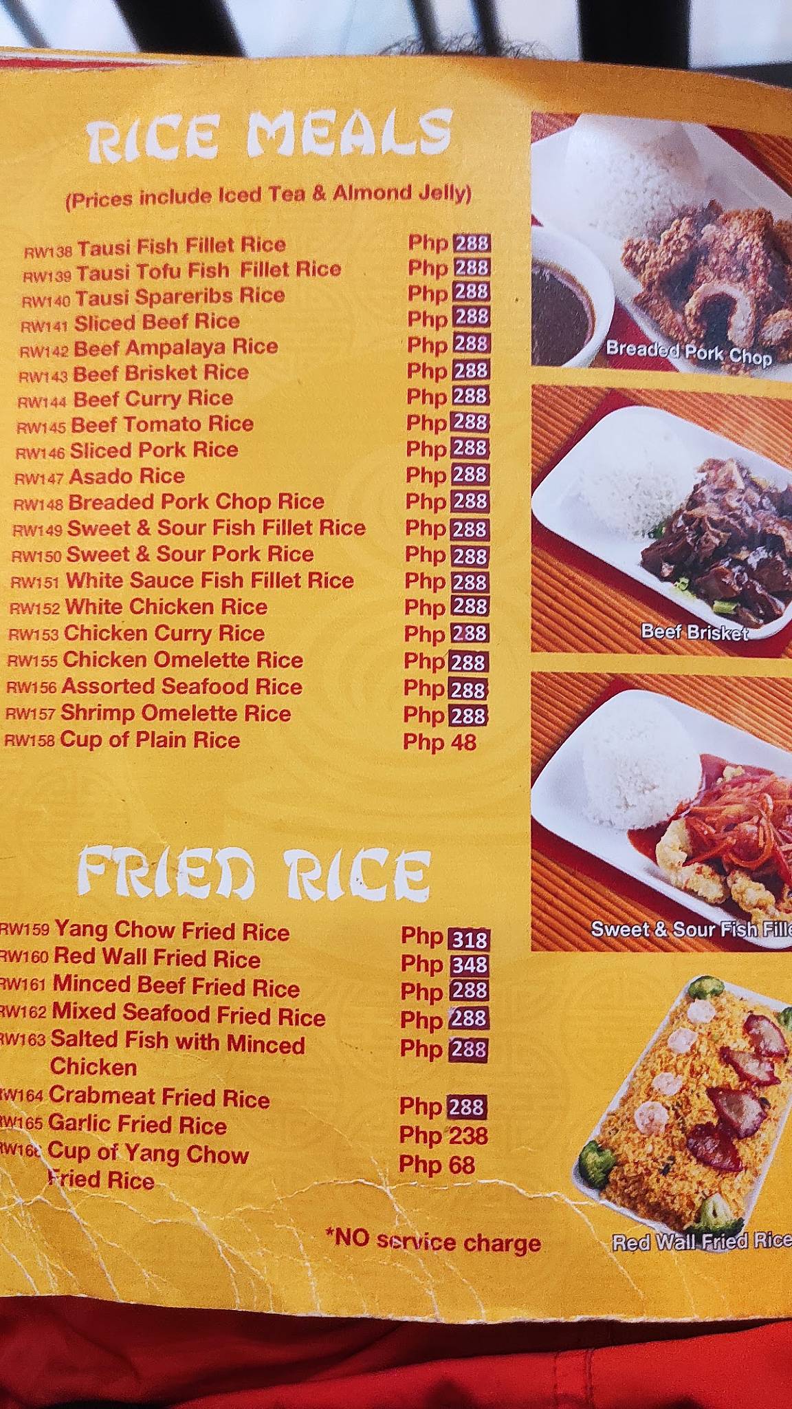 Menu at Red Wall Chinese Cuisine restaurant, Kawit