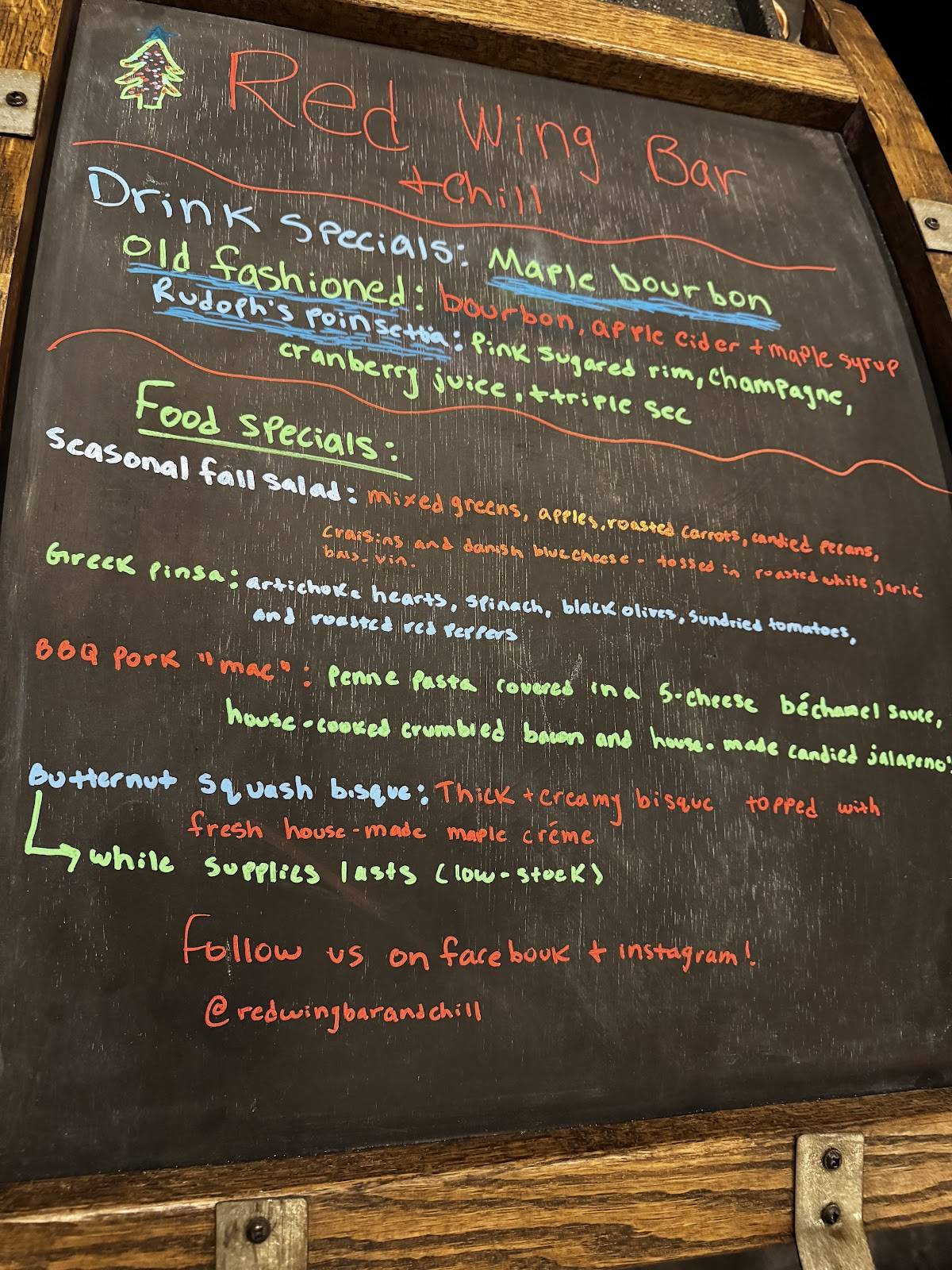 Menu at Red Wing Bar & Chill, Hammondsport