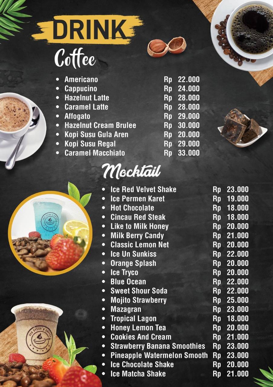Menu at Red steak & coffee by chef jaya restaurant, Depok