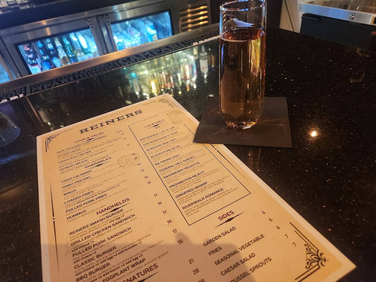 Menu at Reiners Bar and Game Room, Providence