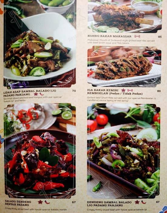 Menu at REMBOELAN restaurant, West Jakarta, Unit L1 - 118 & L1 - 119