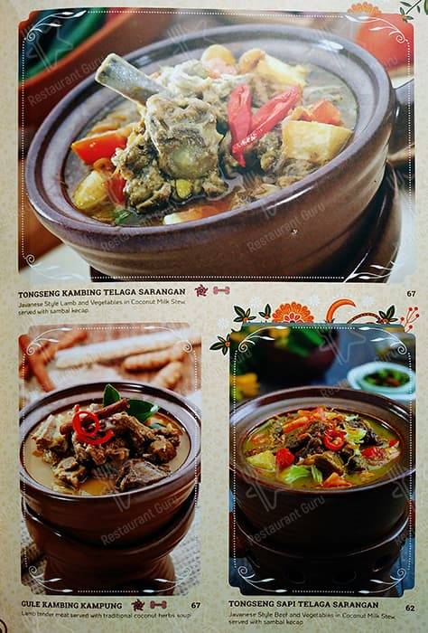 Menu at REMBOELAN restaurant, West Jakarta, Unit L1 - 118 & L1 - 119