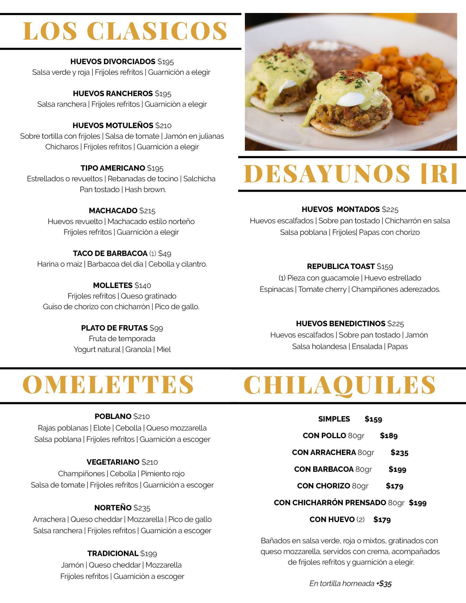 Menu at República Restaurant And Bar, Piedras Negras