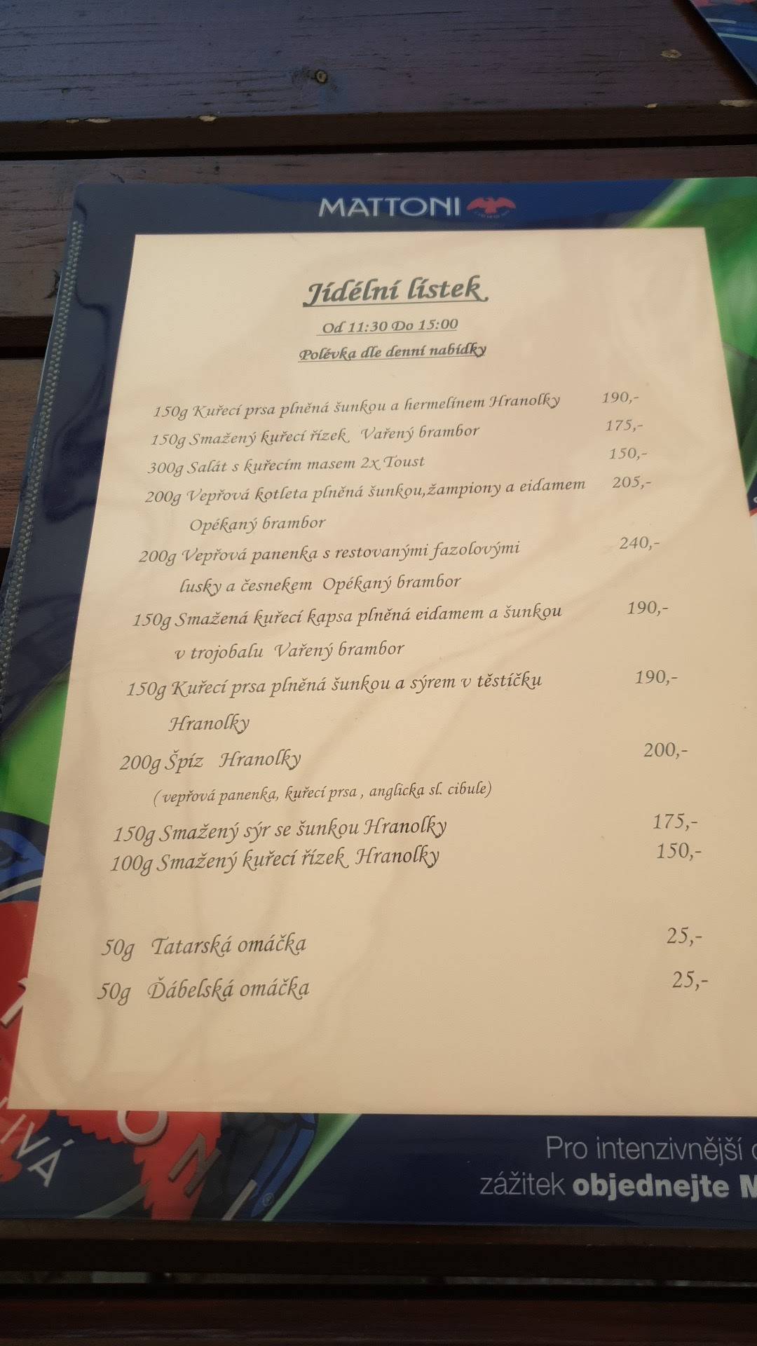 Menu at Restaurace Šampan Bar Gama, Orlová