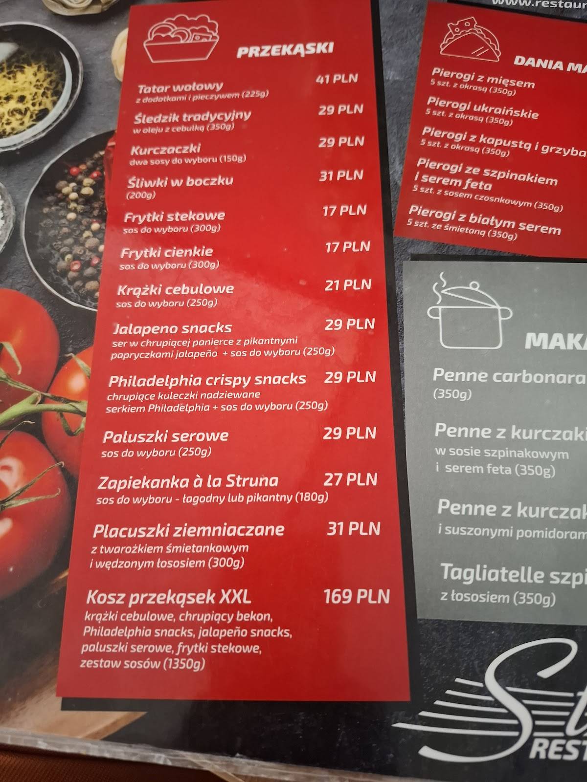 Menu at Restauracja STRUNA restaurant, Warsaw