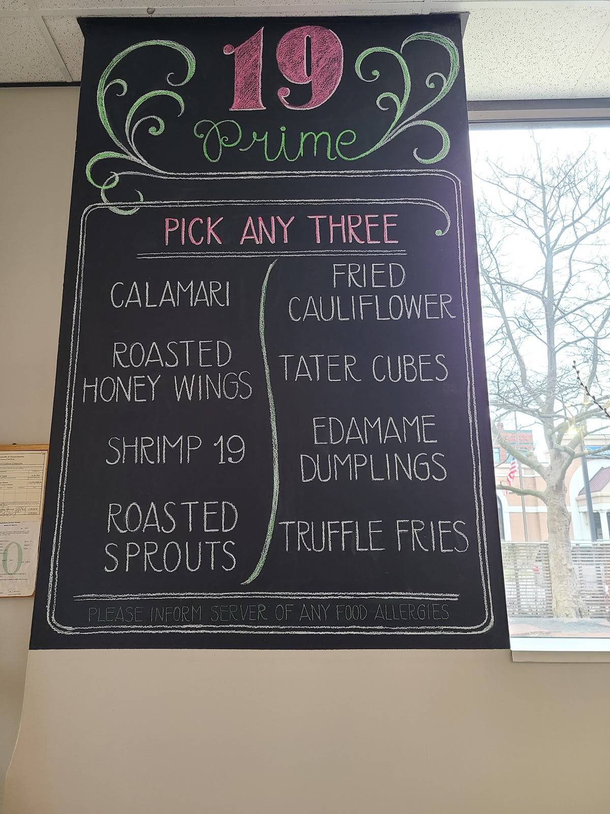 Menu at 19 Prime Tapas restaurant, Fall River