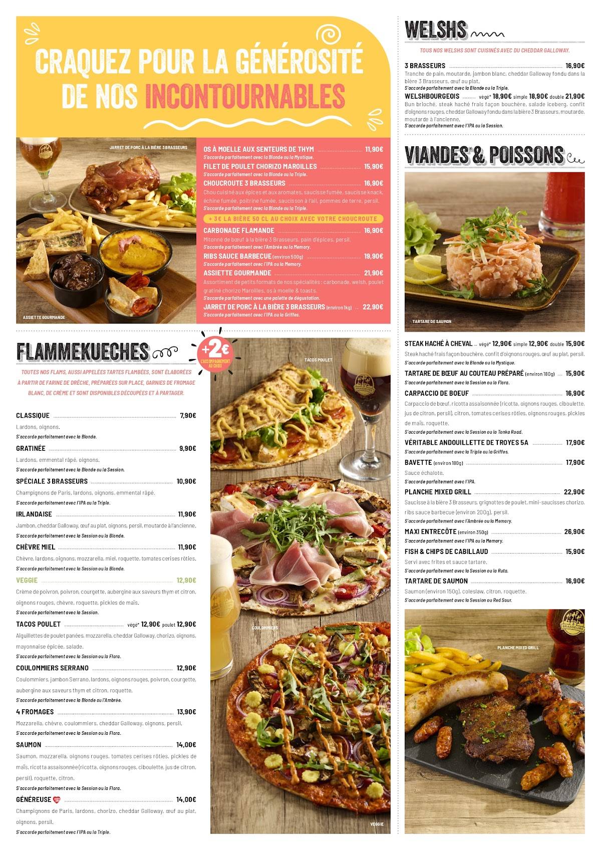 Menu au 3 Brasseurs Dijon - Toison d'Or restaurant, Dijon