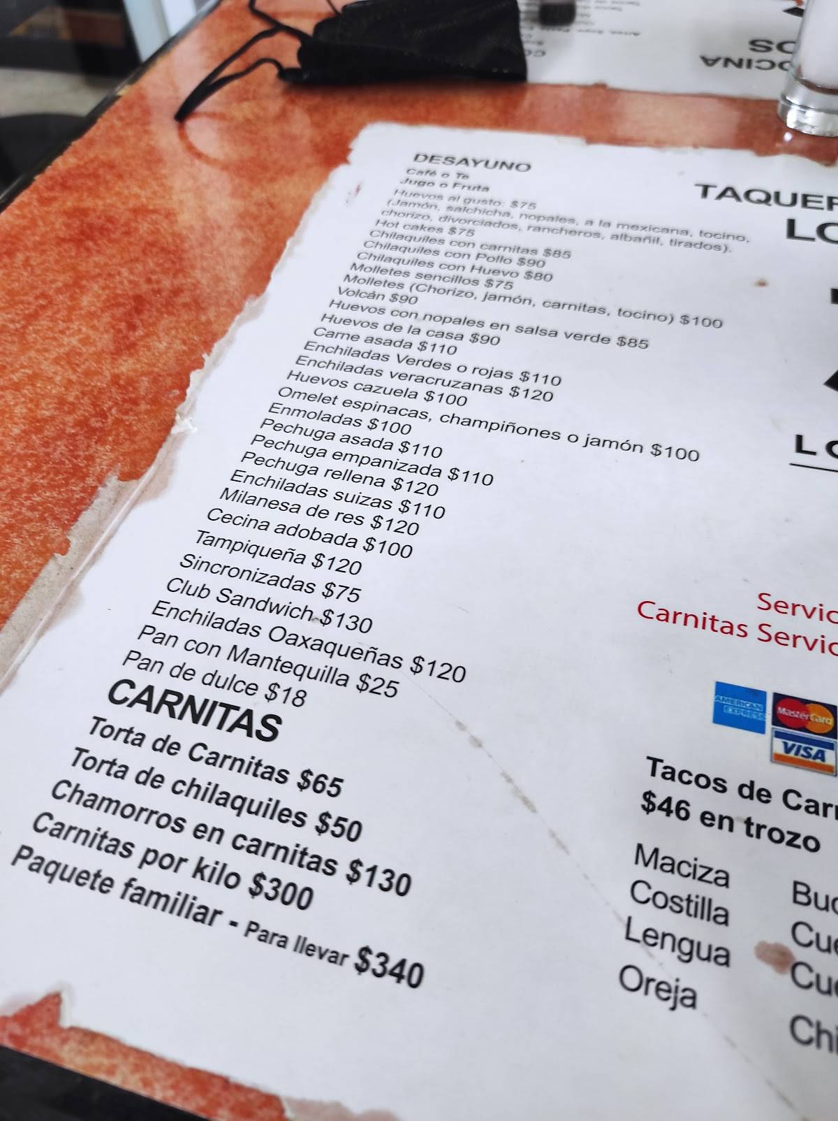 Carta del restaurante 3/C Los 3 Cochinitos Taqueria Y Cocina, Ciudad ...