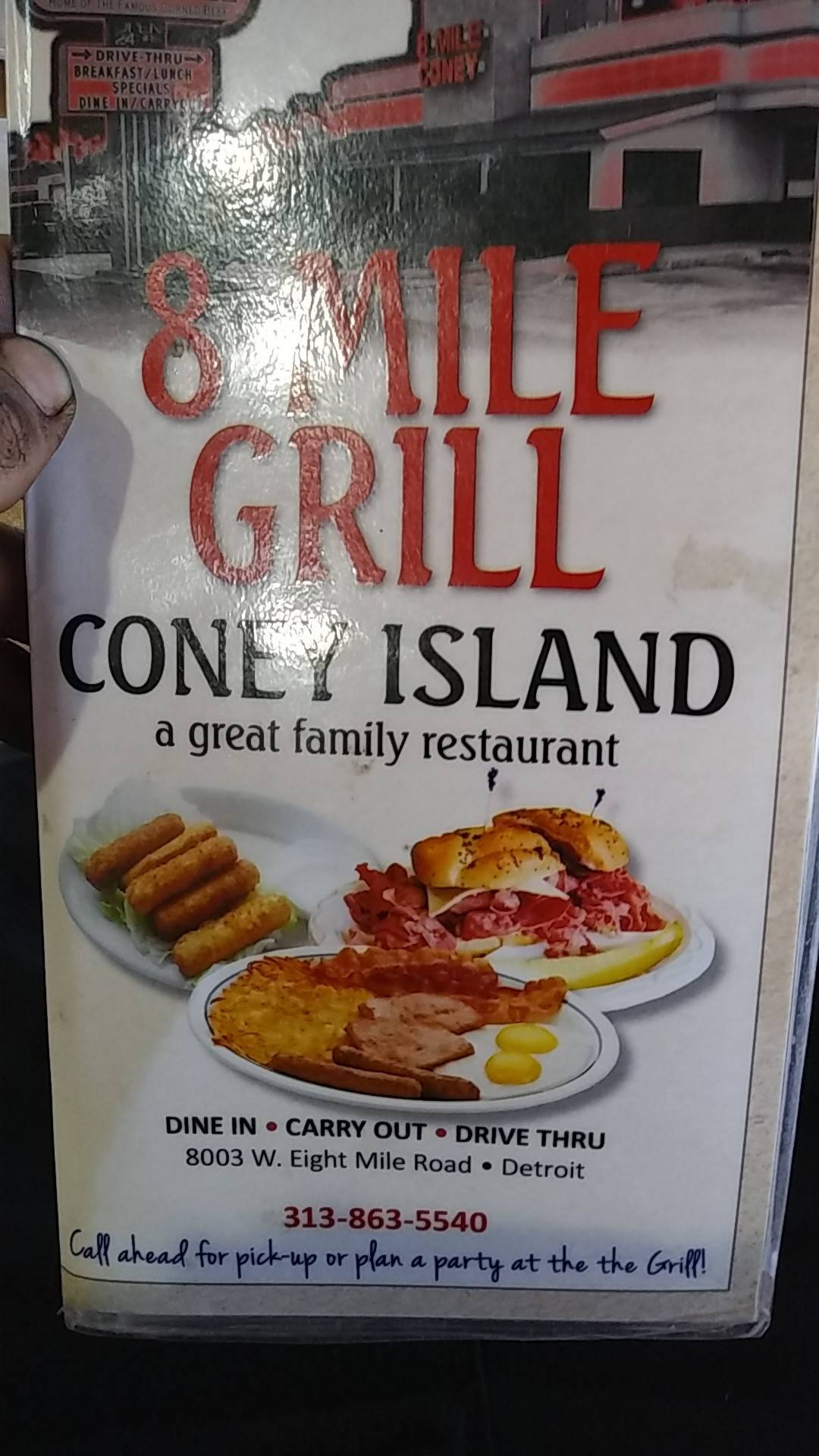 Menu at 8 Mile Grill & Restaurant, Detroit