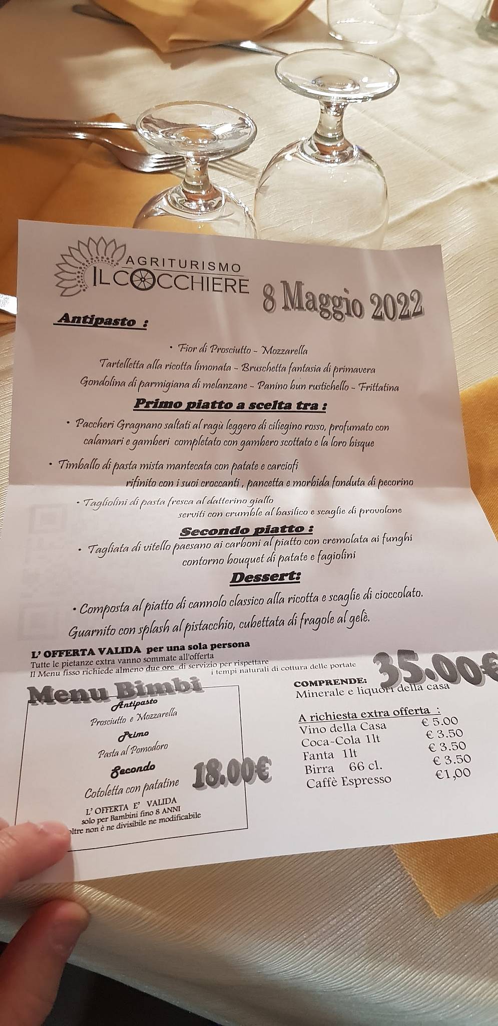 Menu da Agriturismo Il Cocchiere ristorante, Poggiomarino