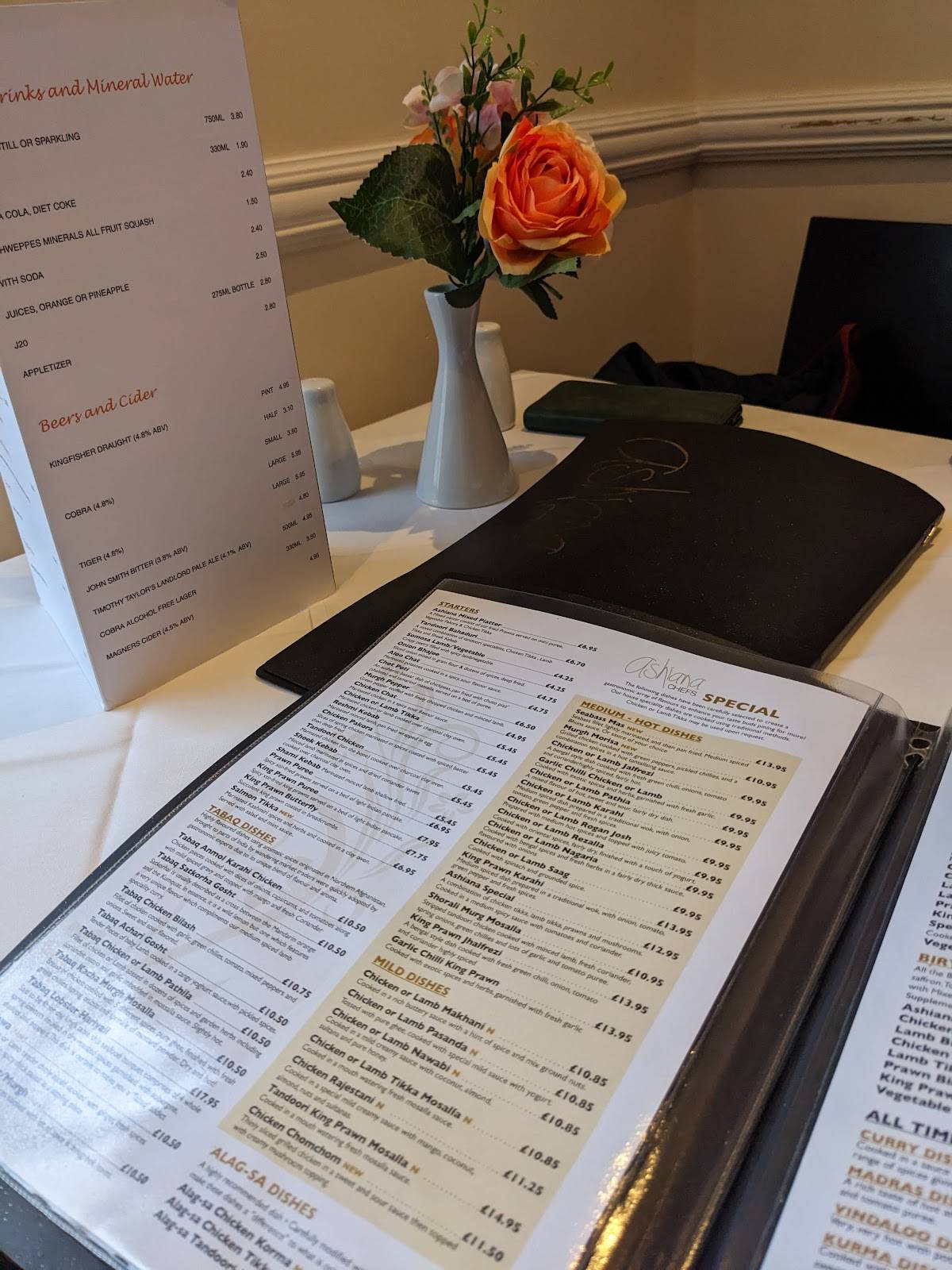 Menu at Ashiana Spice restaurant, Royston