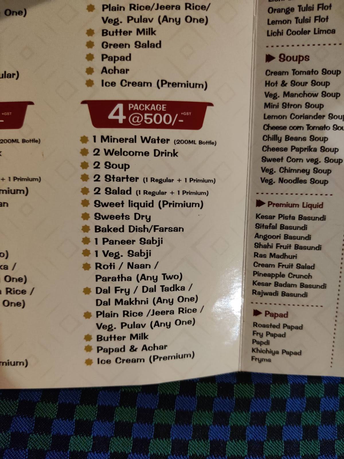 Menu at BAGH-ONE BANQUETS & RESTAURANT, Ahmedabad