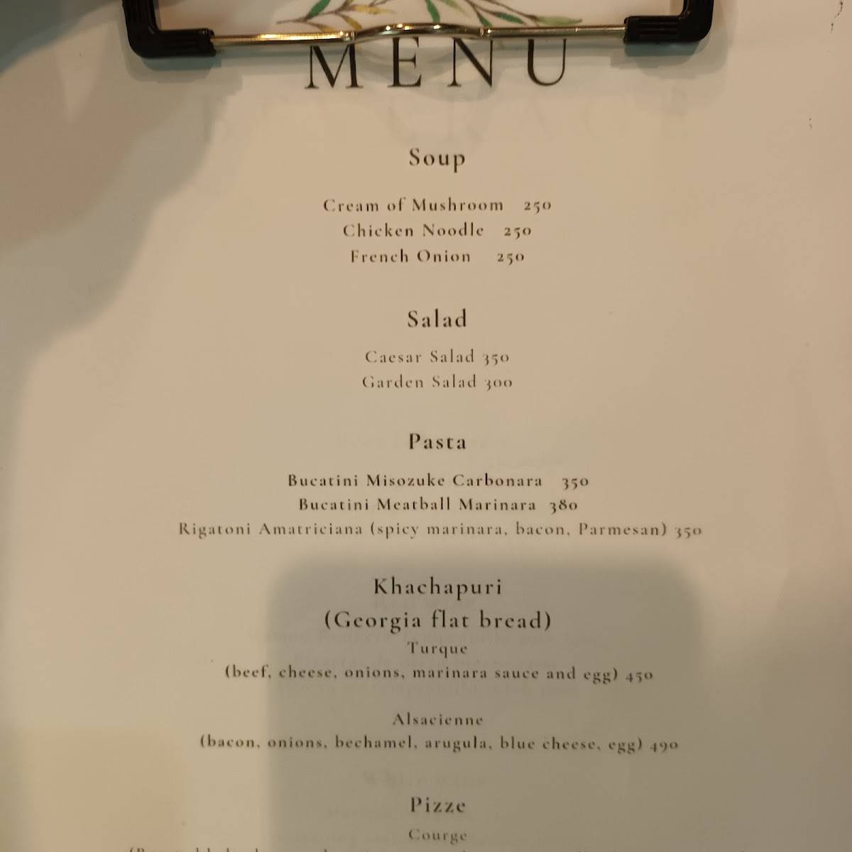 Menu at BOCA restaurant, Mandaue City