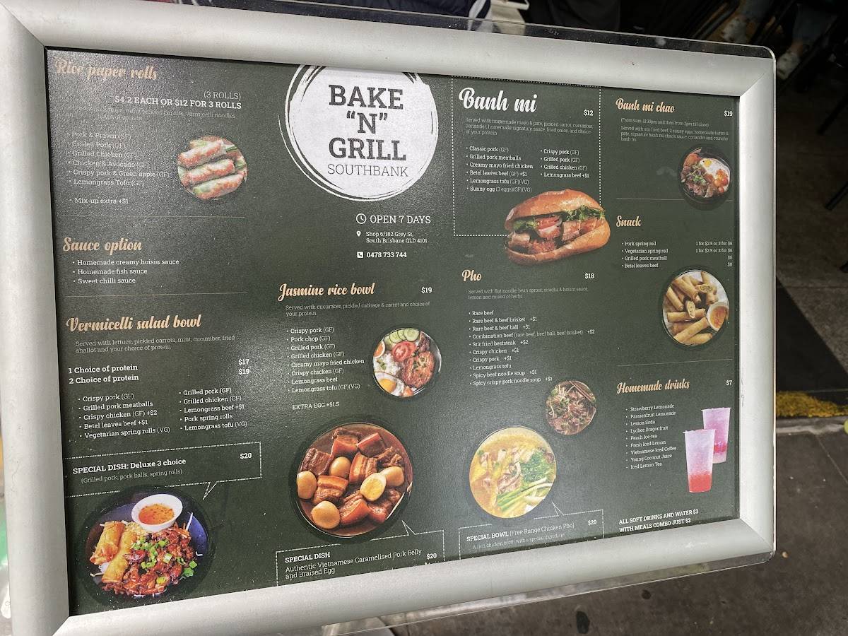 Menu at Bake N Grill Southbank - VietNamese Street Food restaurant ...