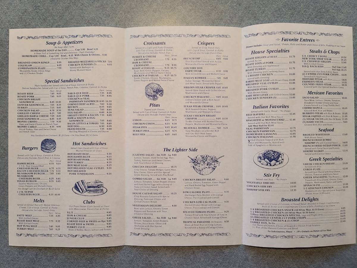 Menu at Bob & Anne's Restaurant, Waukegan
