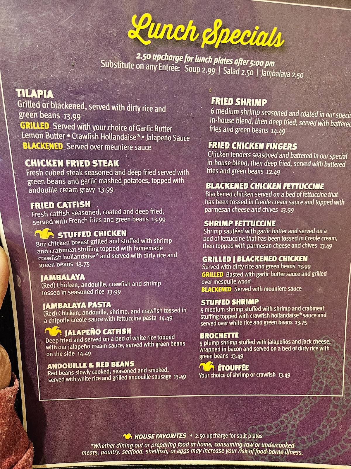 Menu at Boo-Ray's of New Orleans restaurant, Hudson Oaks, 201 Hudson ...