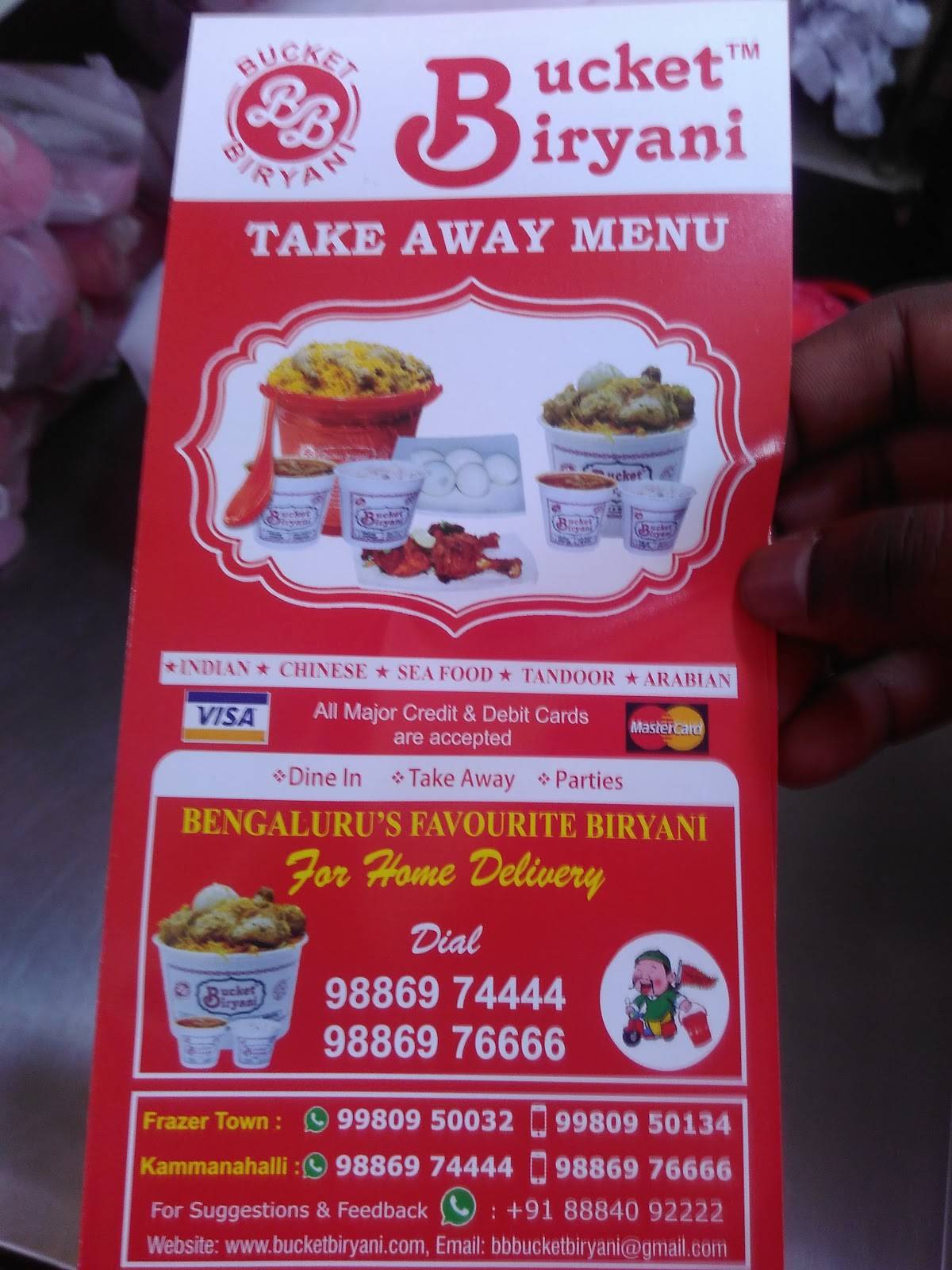 Menu at Bucket Biryani, Bengaluru, 61, MM Road