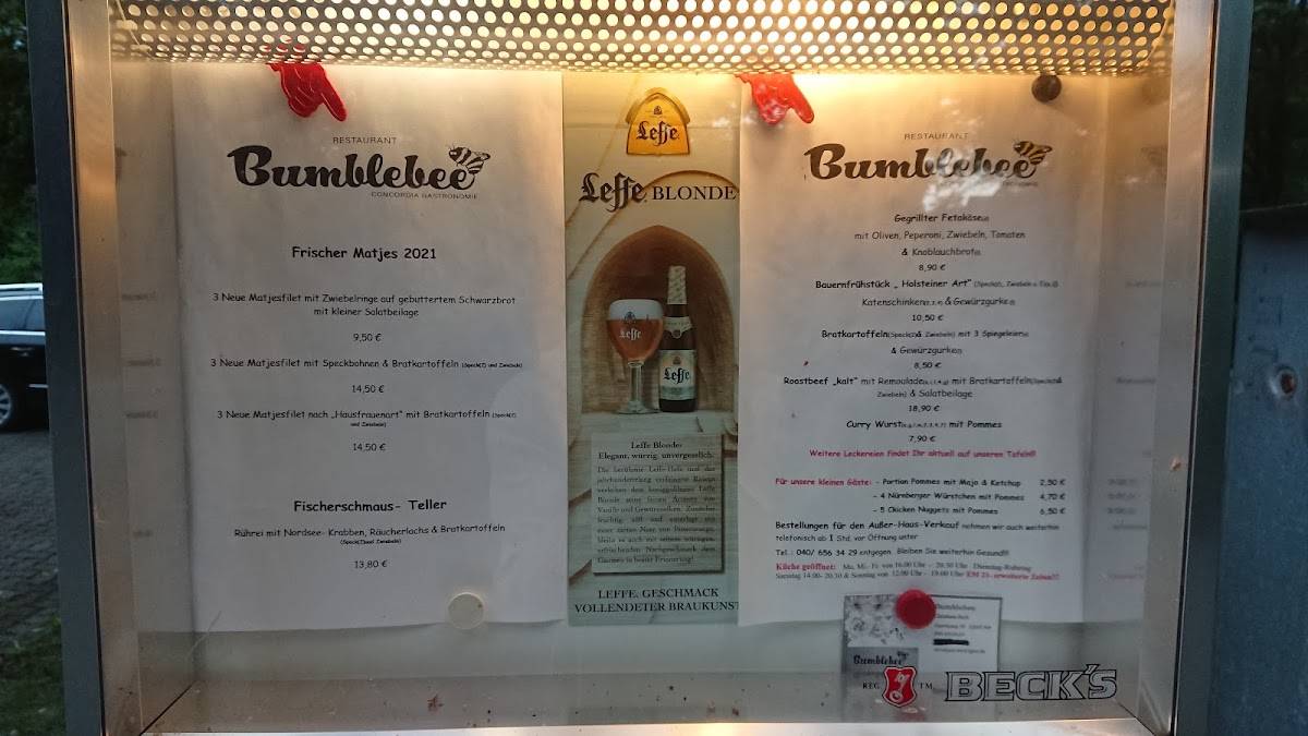 Speisekarte von Restaurant Bumblebee, Hamburg