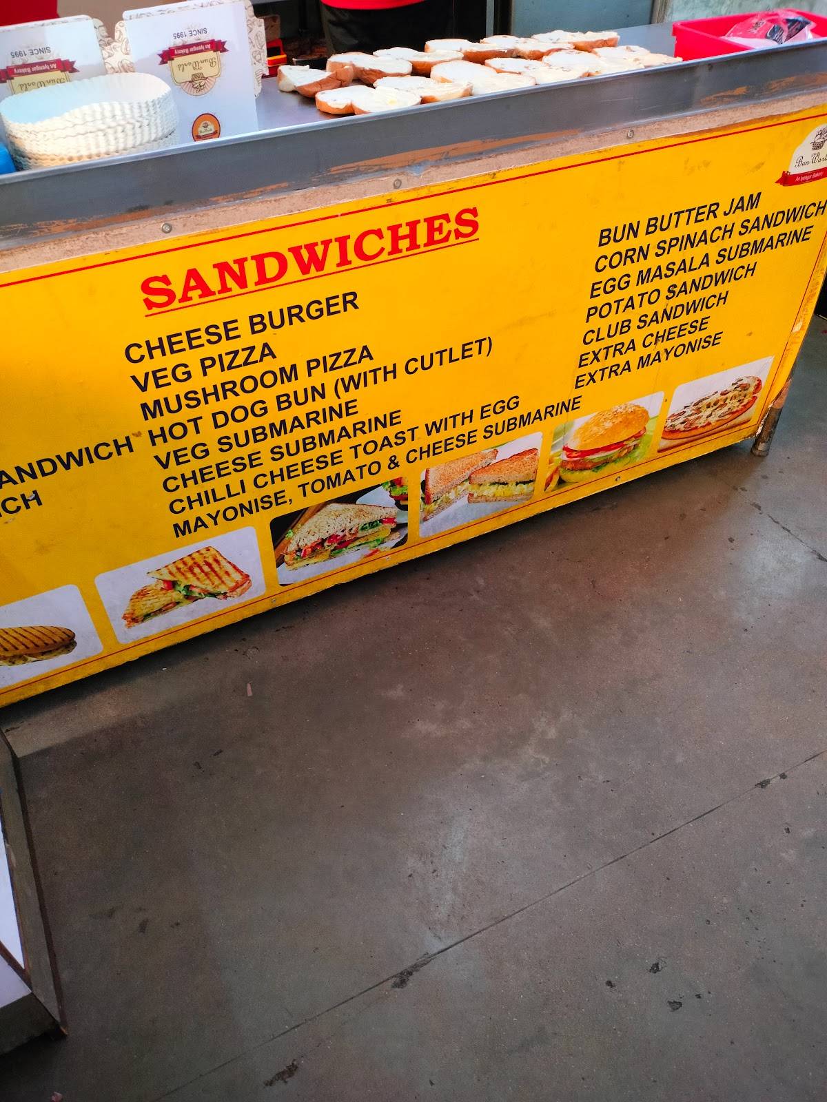 Menu at Bun World, Bengaluru, S.T peters pontifical seminary