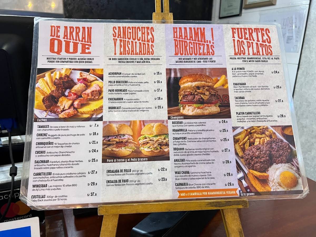 Carta de CARNIBAR, Santiago de Surco, Av. Javier Prado Este 4200