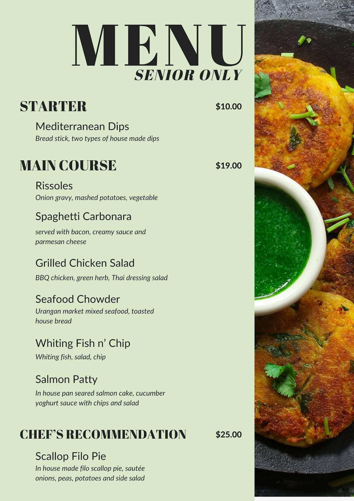 Menu at Marina Balaena restaurant, Urangan