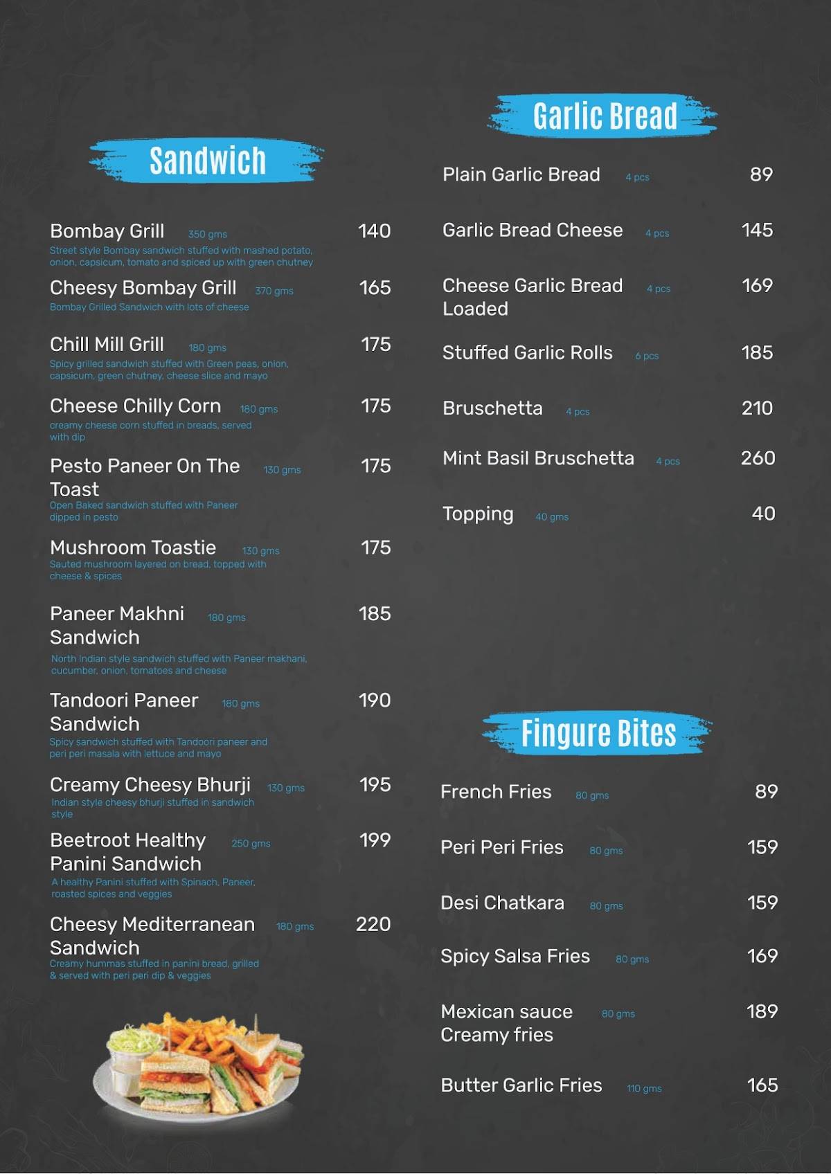 Menu at Cafe Beats Arena, Surat