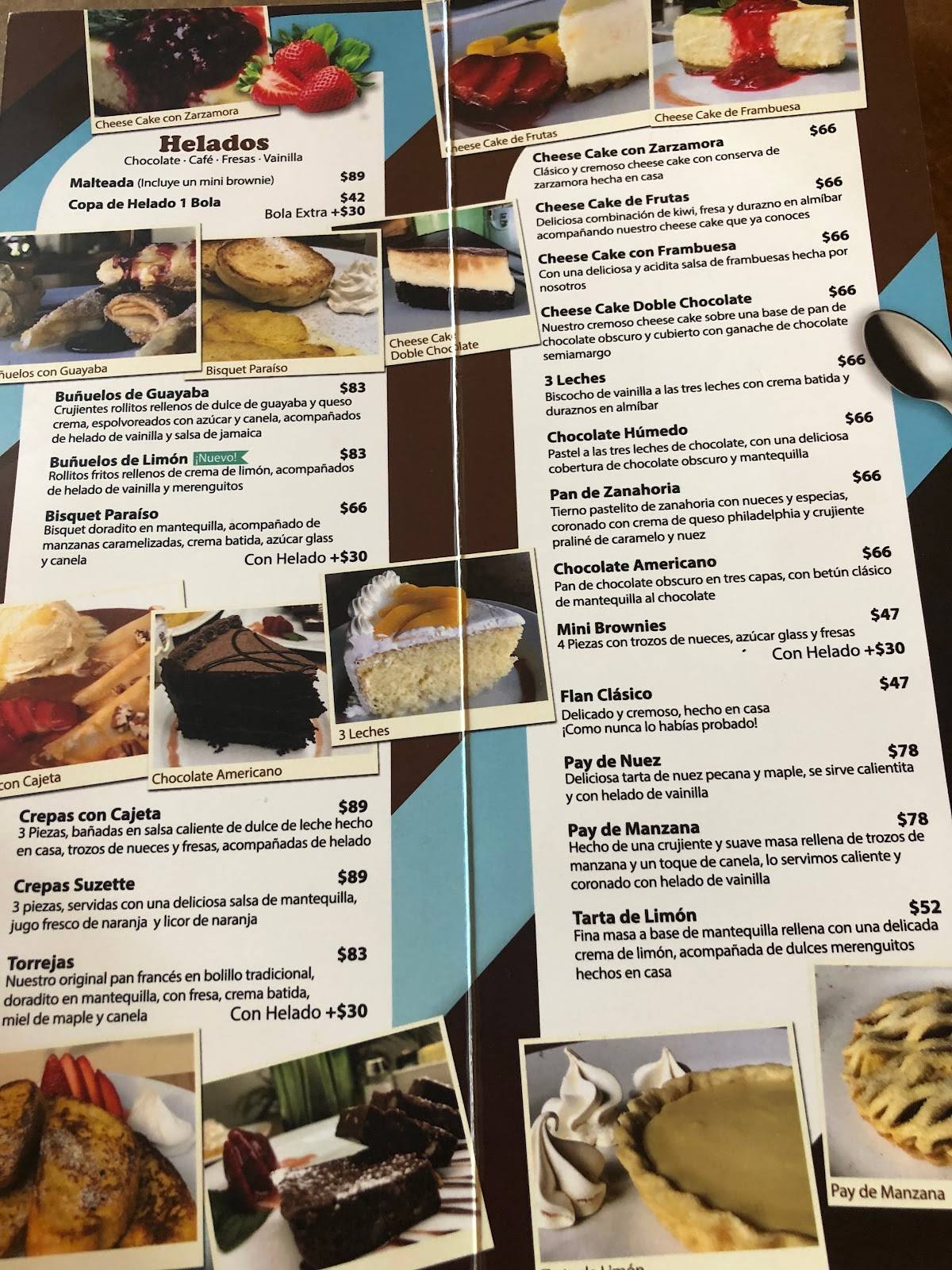 Carta de Café El Colibrí, Zapopan, Av. de Las Fuentes 68