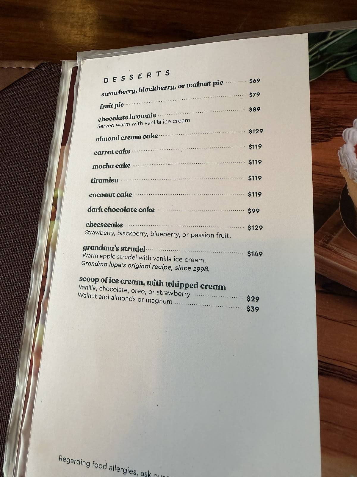 Carta de Café San Pedro - Centro, Guadalajara, Av Juárez 348