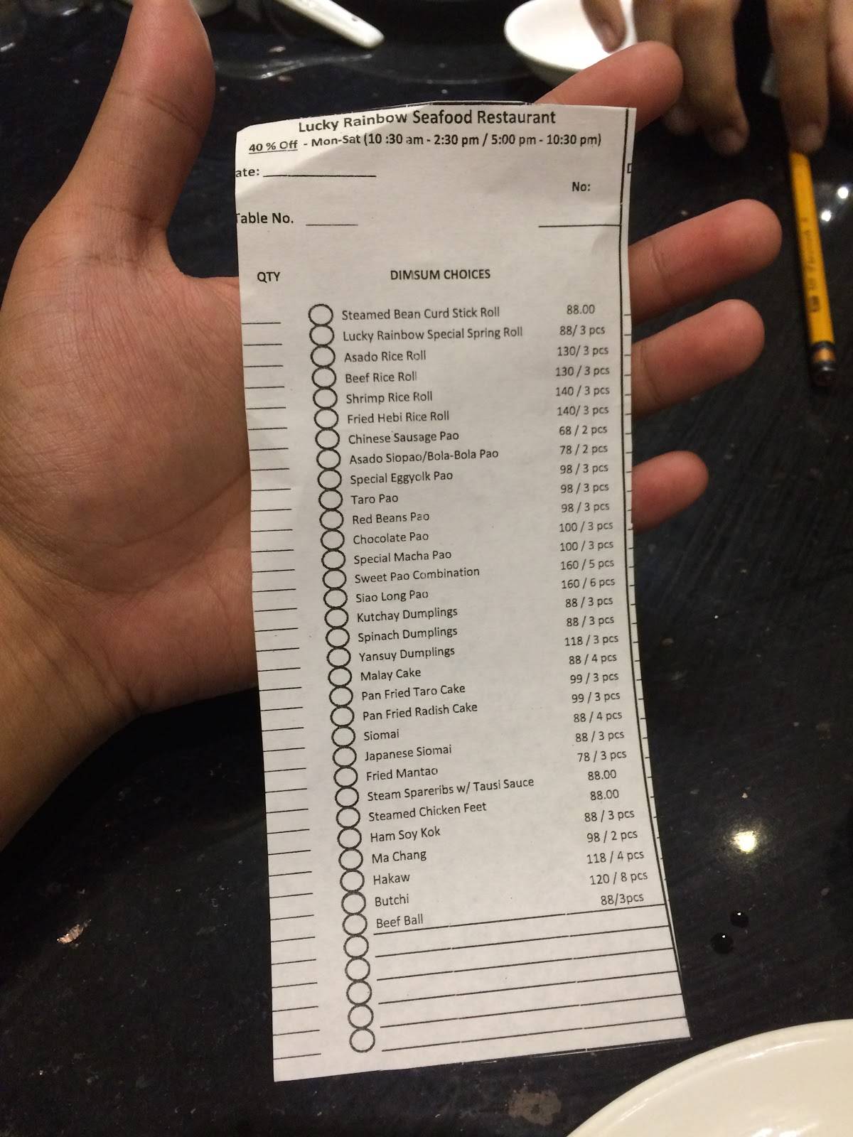 Menu at Cai Hok Seafood Restaurant, Quezon City, Unit 201-204 Z-Square Mall